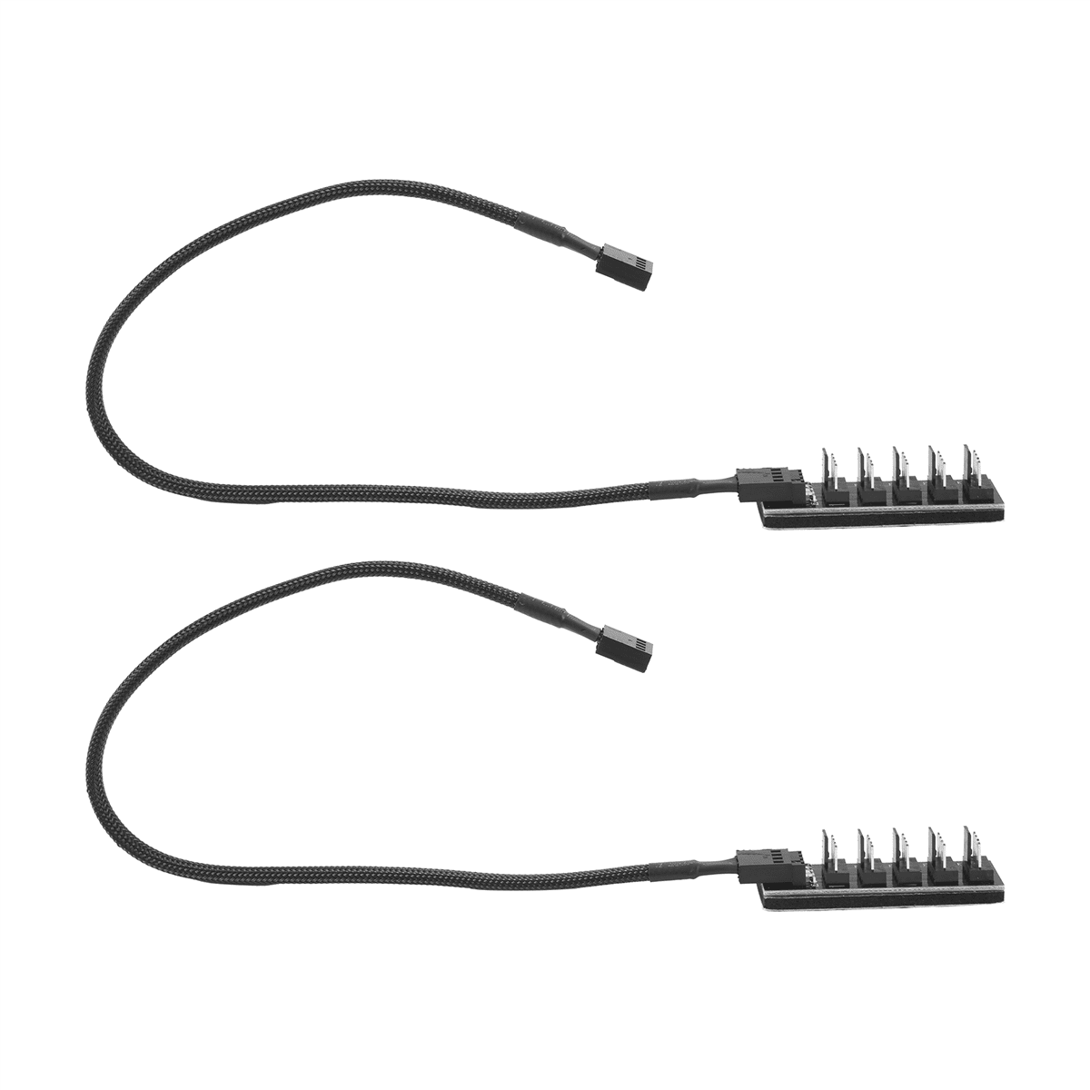 ckepdyeh PWM Fan Hub Splitter, 4 Pin Black Sleeved 5 Way PC CPU Cooling ...