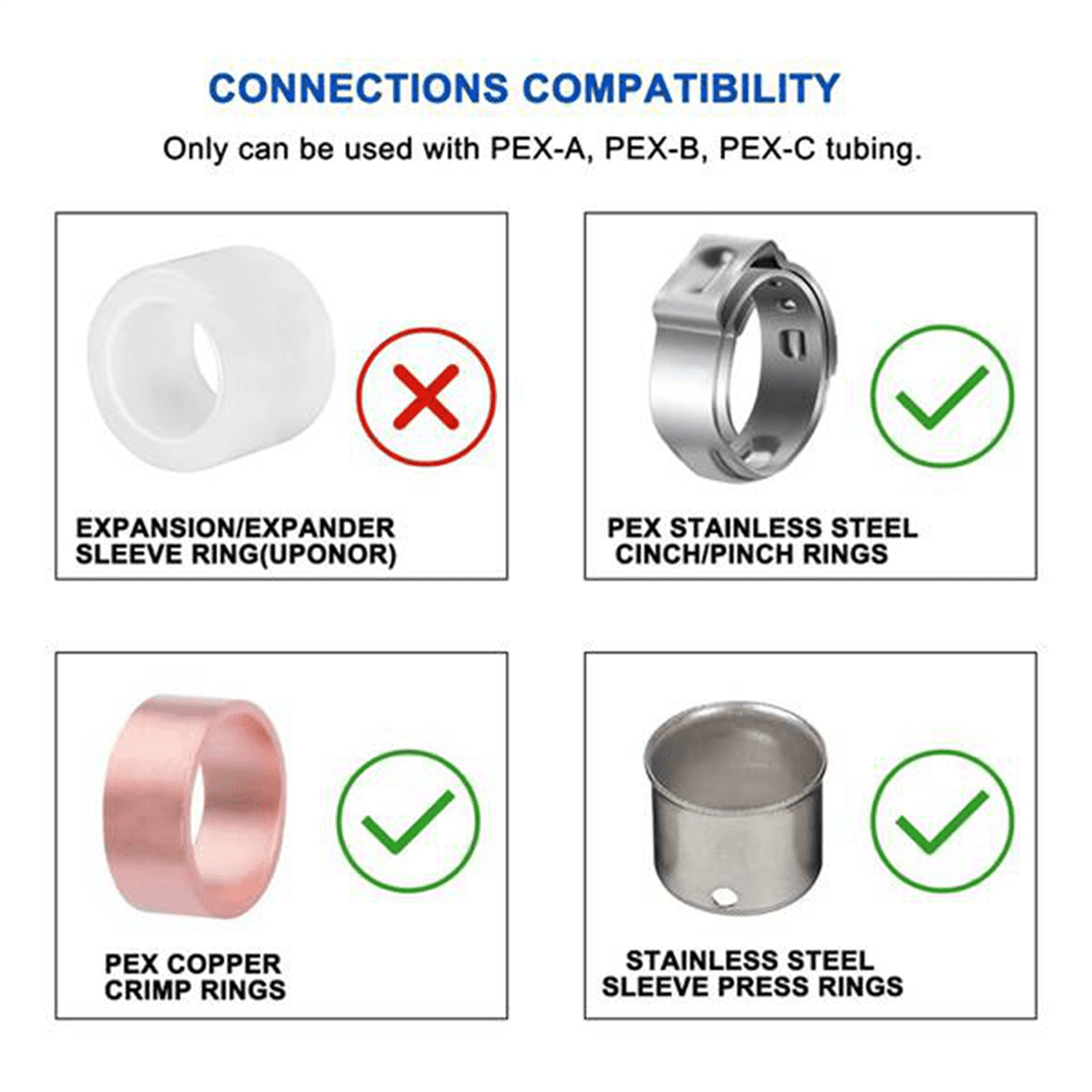 ckepdyeh Pack of 25, 1/2 Inch 90 Degree Elbow, Barb Crimp Pex Fitting ...