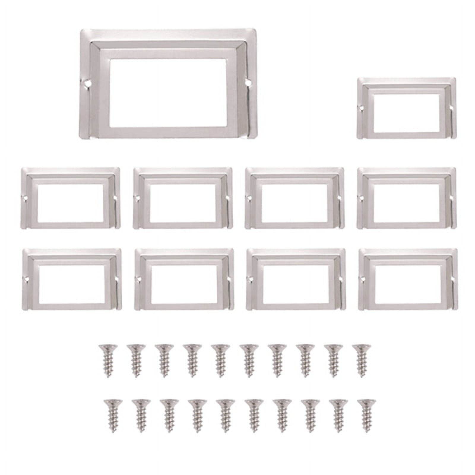 ckepdyeh Post Office Library File Drawer Metal Tag Label Holder, Silver ...