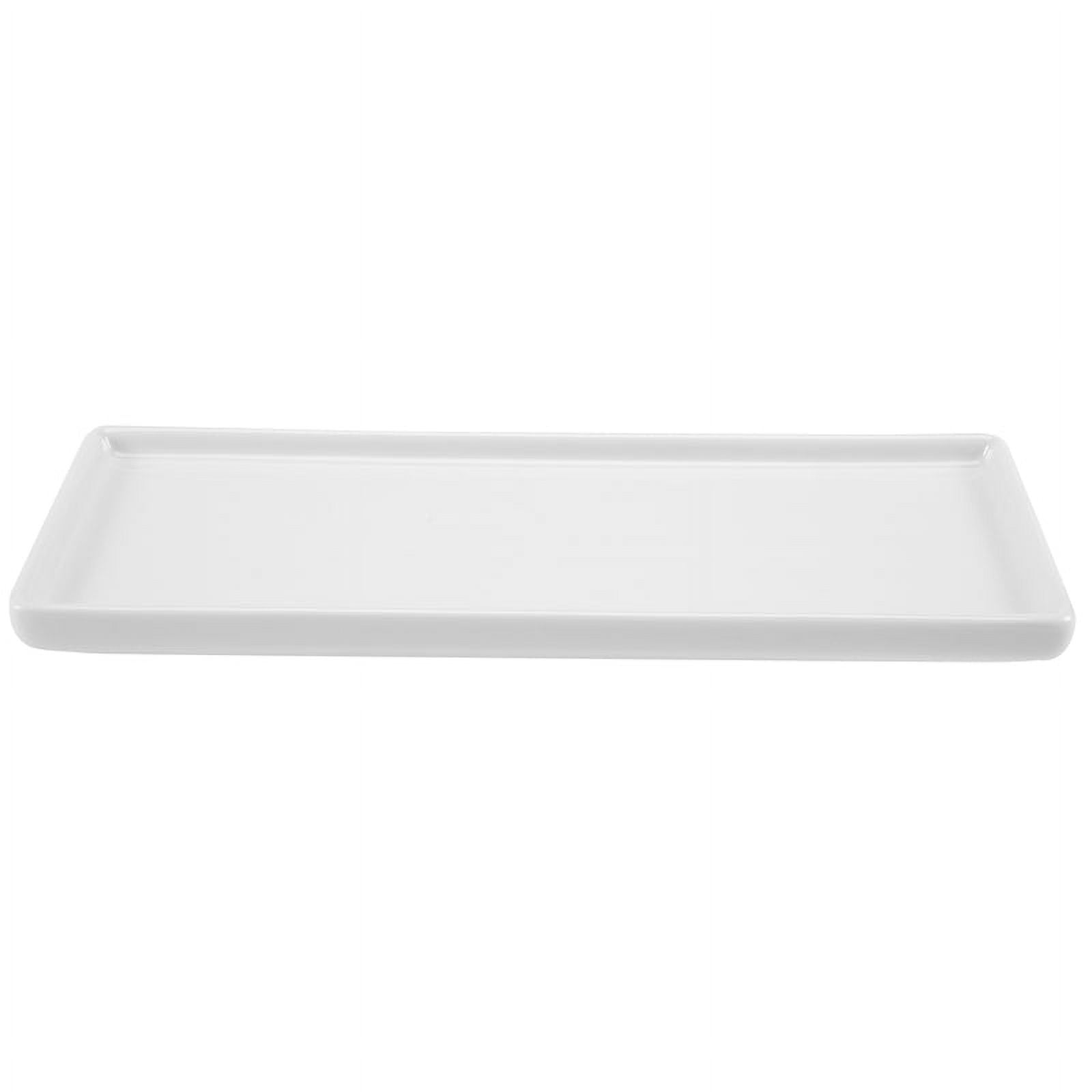 ckepdyeh Rectangular Ceramic Tray Plate White Porcelain Rectangular ...