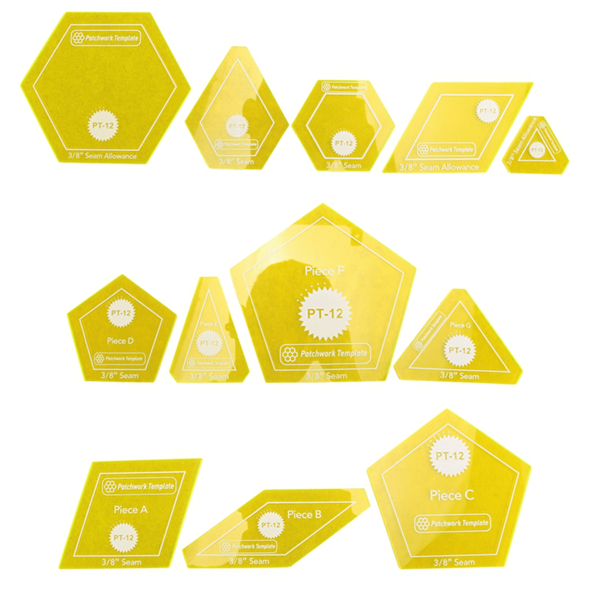 ckepdyeh Set of 12 Patchwork/English Paper Piecing Quilt Template Set ...