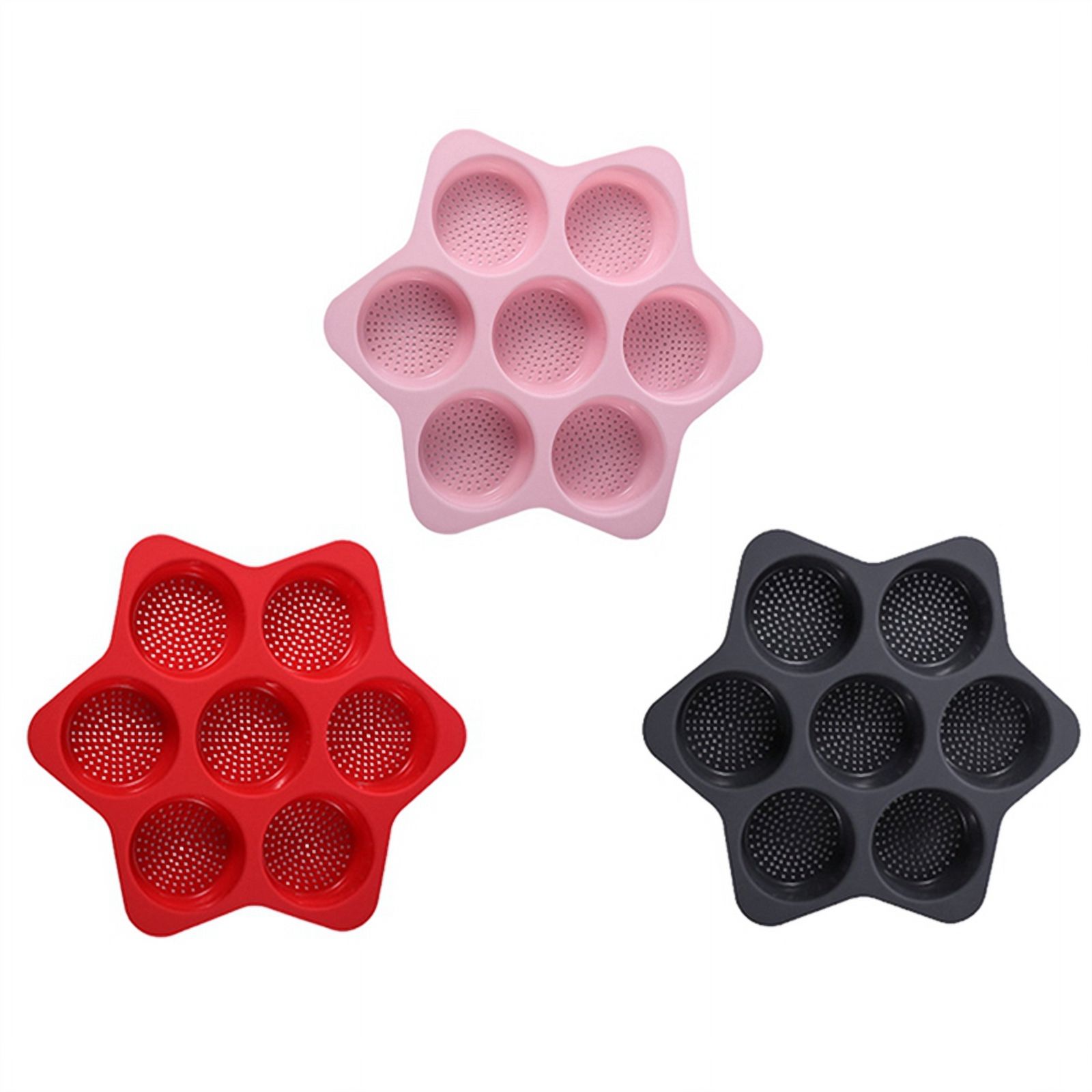 ckepdyeh Silicone Hamburger Bun Mold 7 Cavity Loaf Pan Non Stick Baking ...