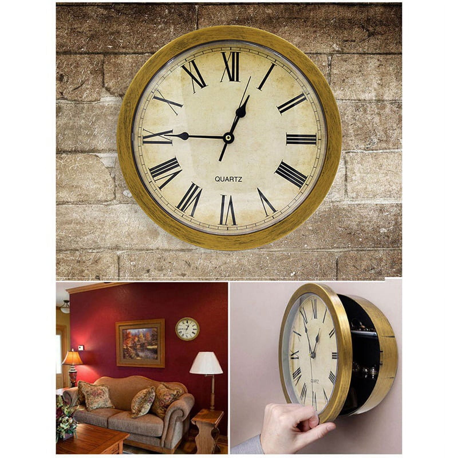 ckepdyeh Special Hidden Secret Wall Clock Safe Box Wall-Mounted Key ...