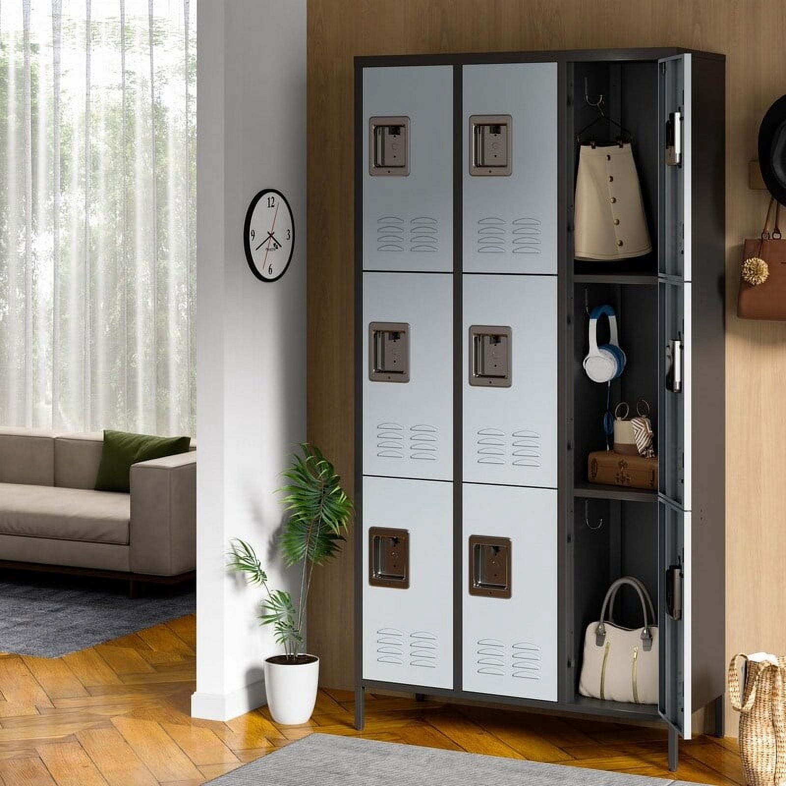 clarencehomeinc Large Steel Storage Locker with 9 Doors for Employees ...