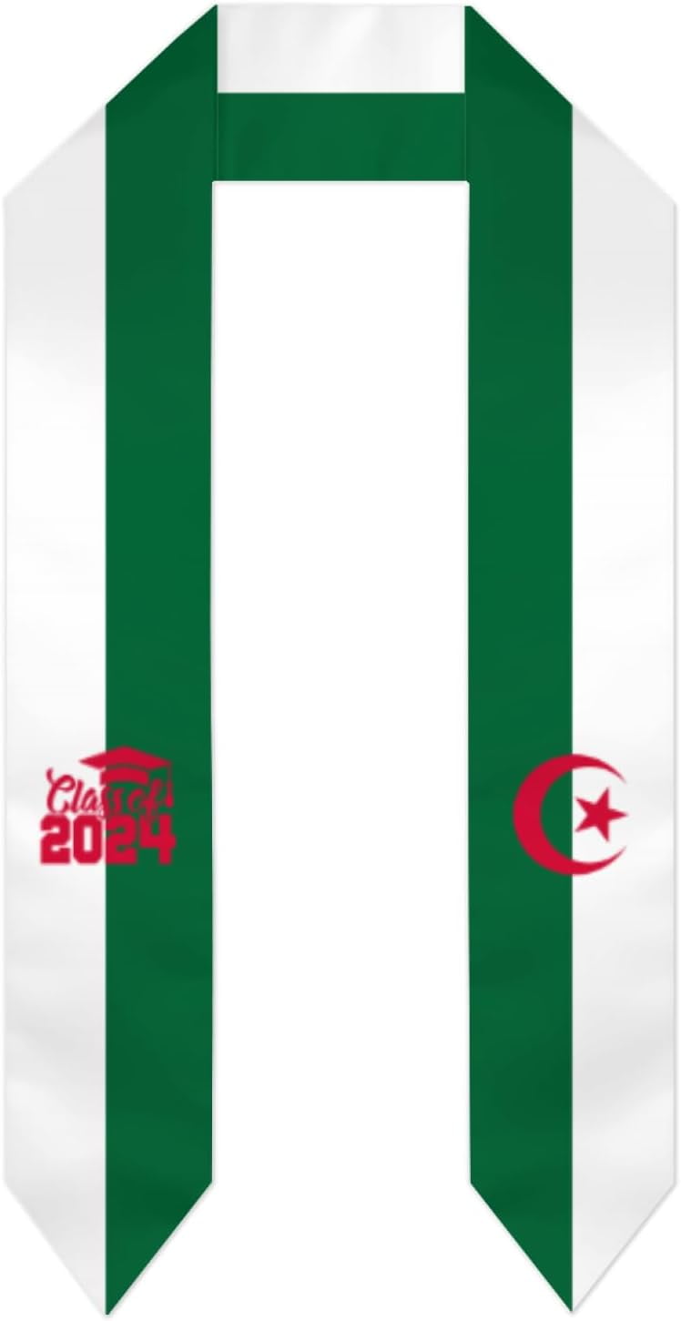 class of 2024 Algeria Flag Graduation Stoles Shawl Sash Scraf For Study ...