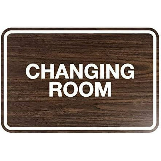 classic changing room sign (walnut) - large - Walmart.com