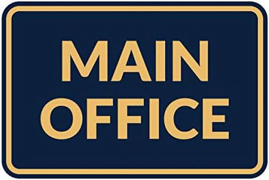 classic framed main office sign (navy blue/gold) - medium - Walmart.com