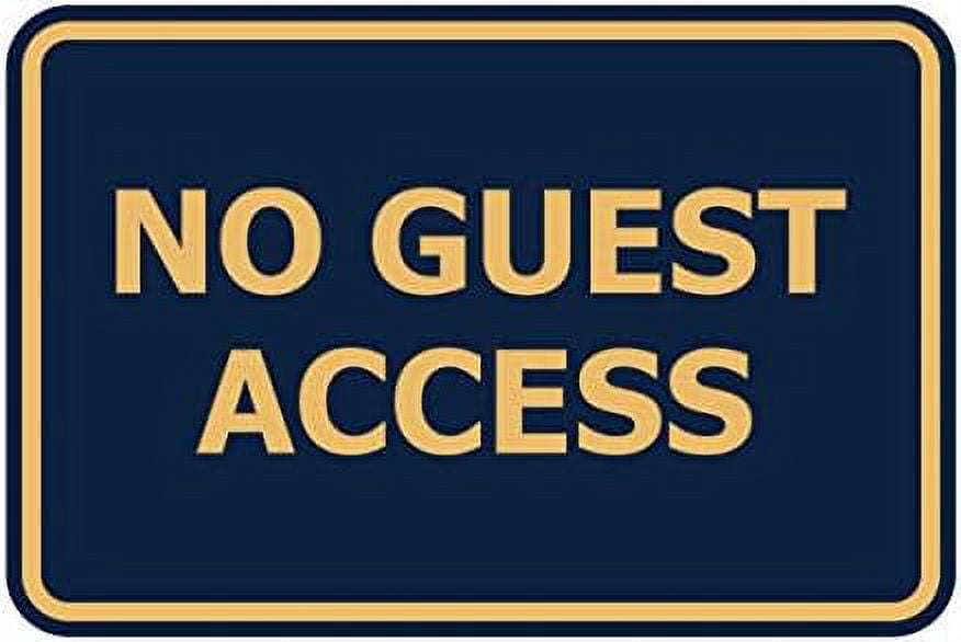 classic framed no guest access sign (navy blue/gold) - large - Walmart.com