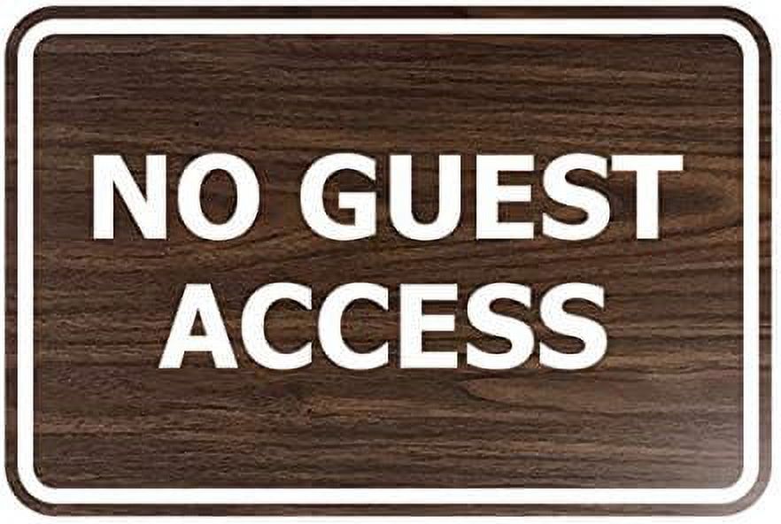 classic framed no guest access sign (walnut) - large - Walmart.com