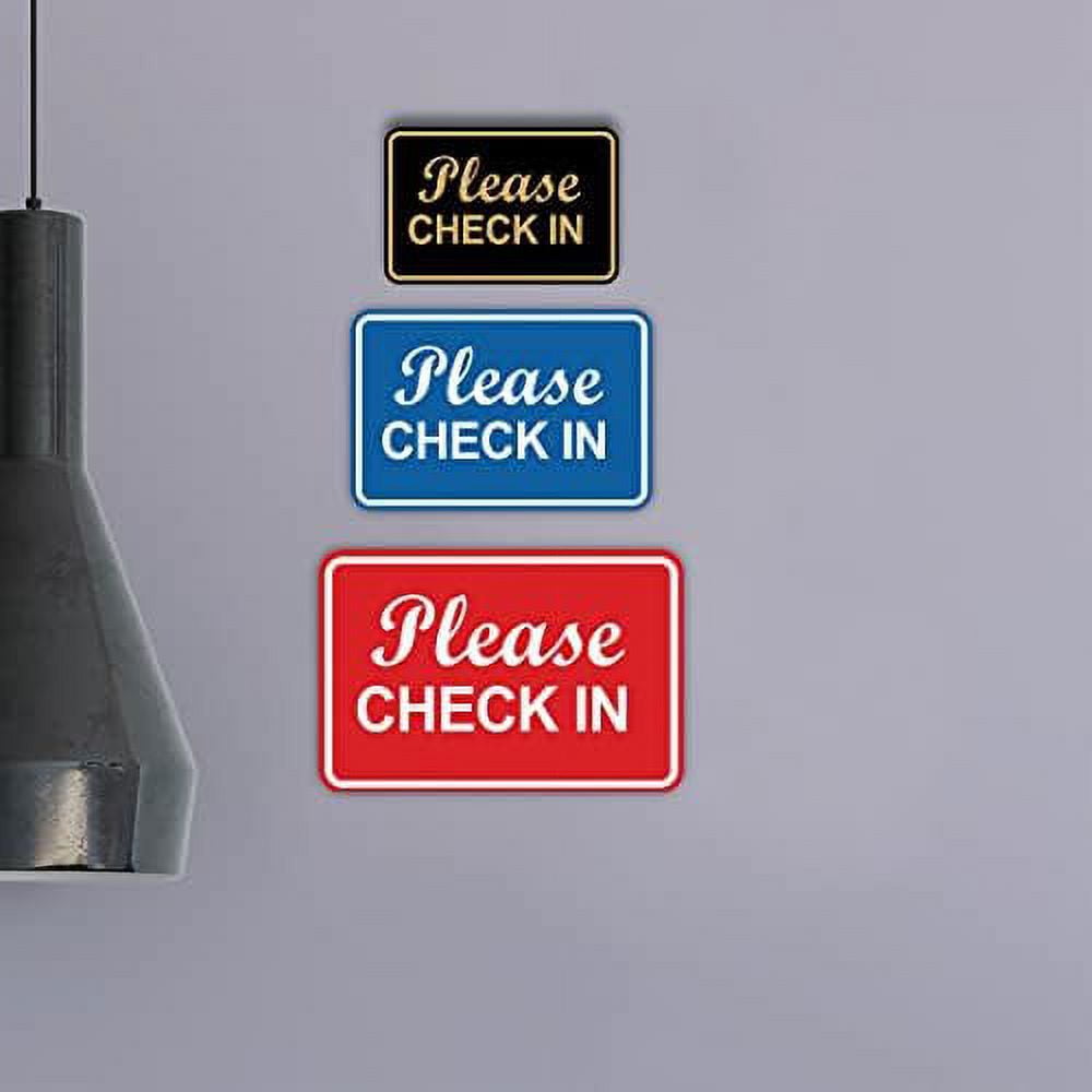 Classic Framed, Please Check In Sign (Blue) - Large 1 Pack - Walmart.com