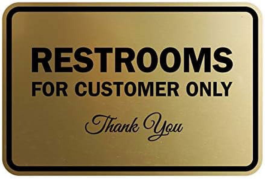 classic framed restroom for customers sign (brushed gold) - large ...