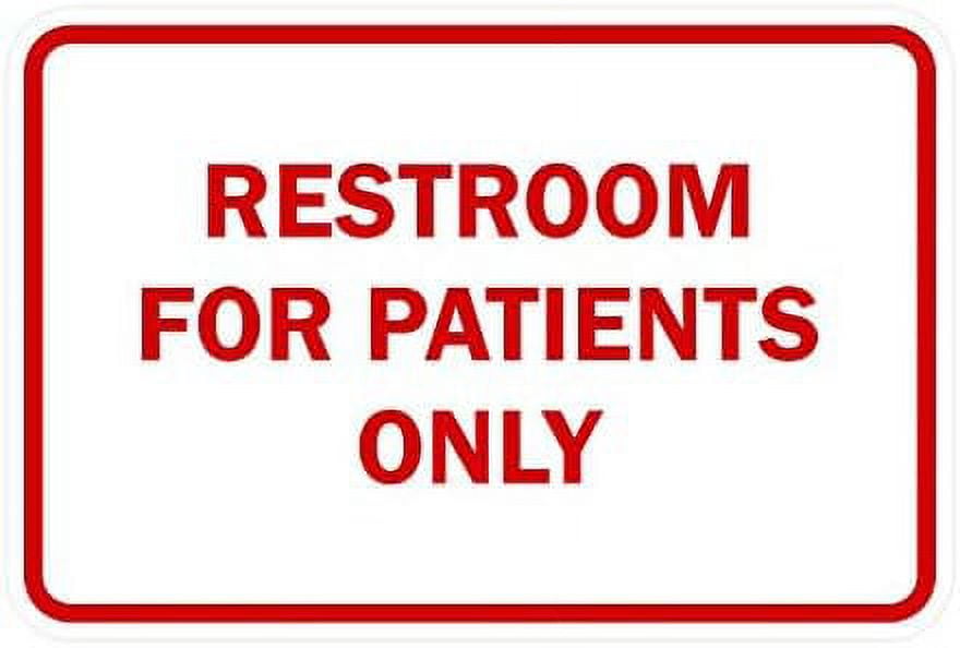 classic framed restrooms for patients sign (white/red) - medium ...