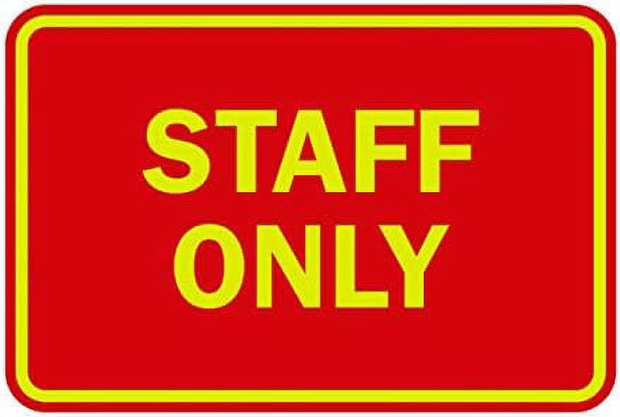 classic framed staff sign (red/yellow) - large - Walmart.com