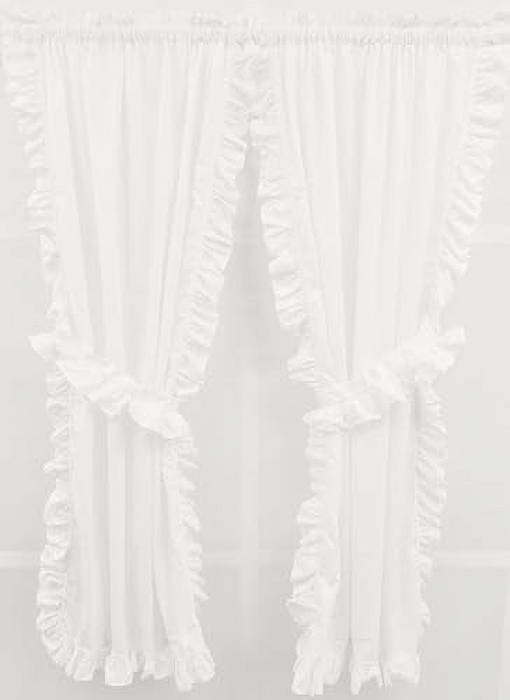 classic white cape cod ruffle 66wx24l tier pair - Walmart.com