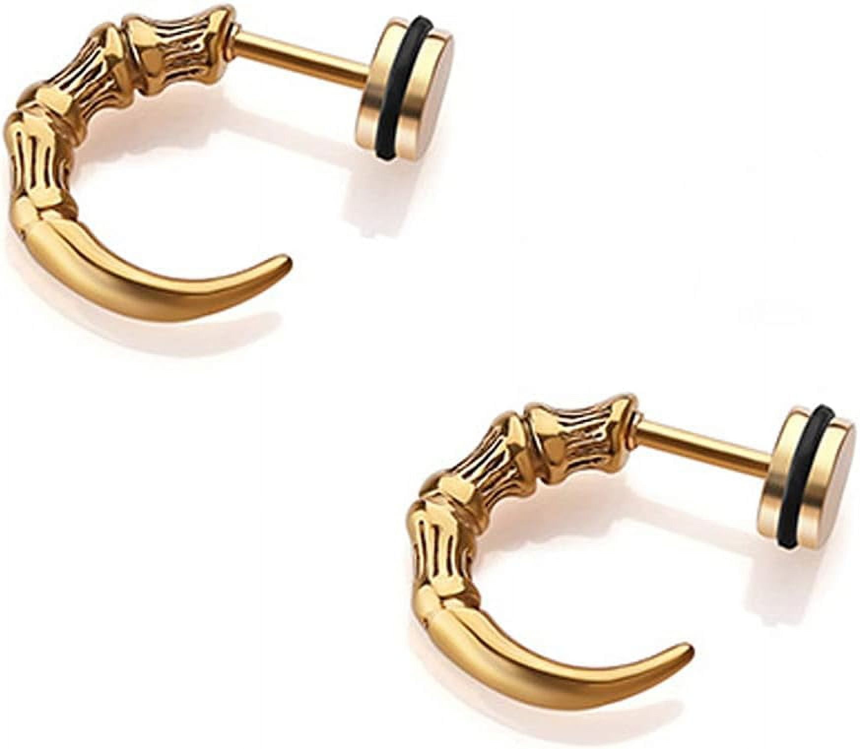 claw earrings for men Stainless Steel Cool Punk Edgy Vintage Goth Gothic Dragon Claw Stud ...