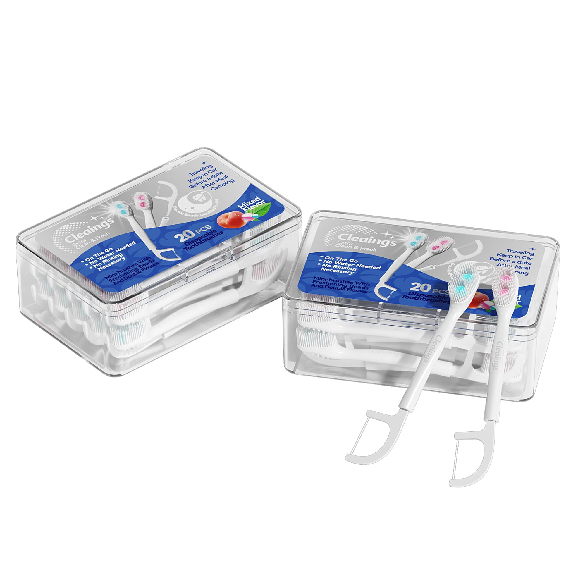 cleaings Disposable Toothbrushes with SSF20 Double Cleaning Beads ...
