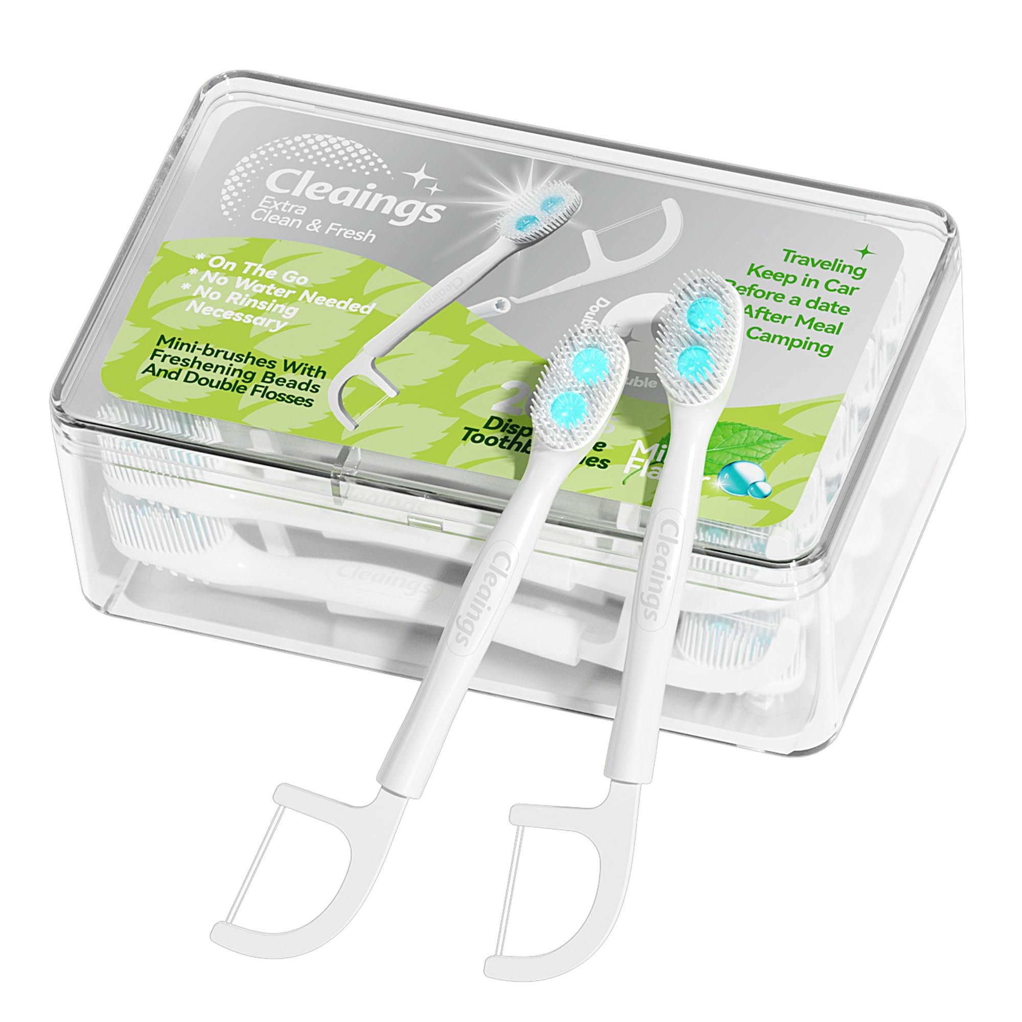 cleaings Disposable Toothbrushes with IFF17 Double Cleaning Beads ...