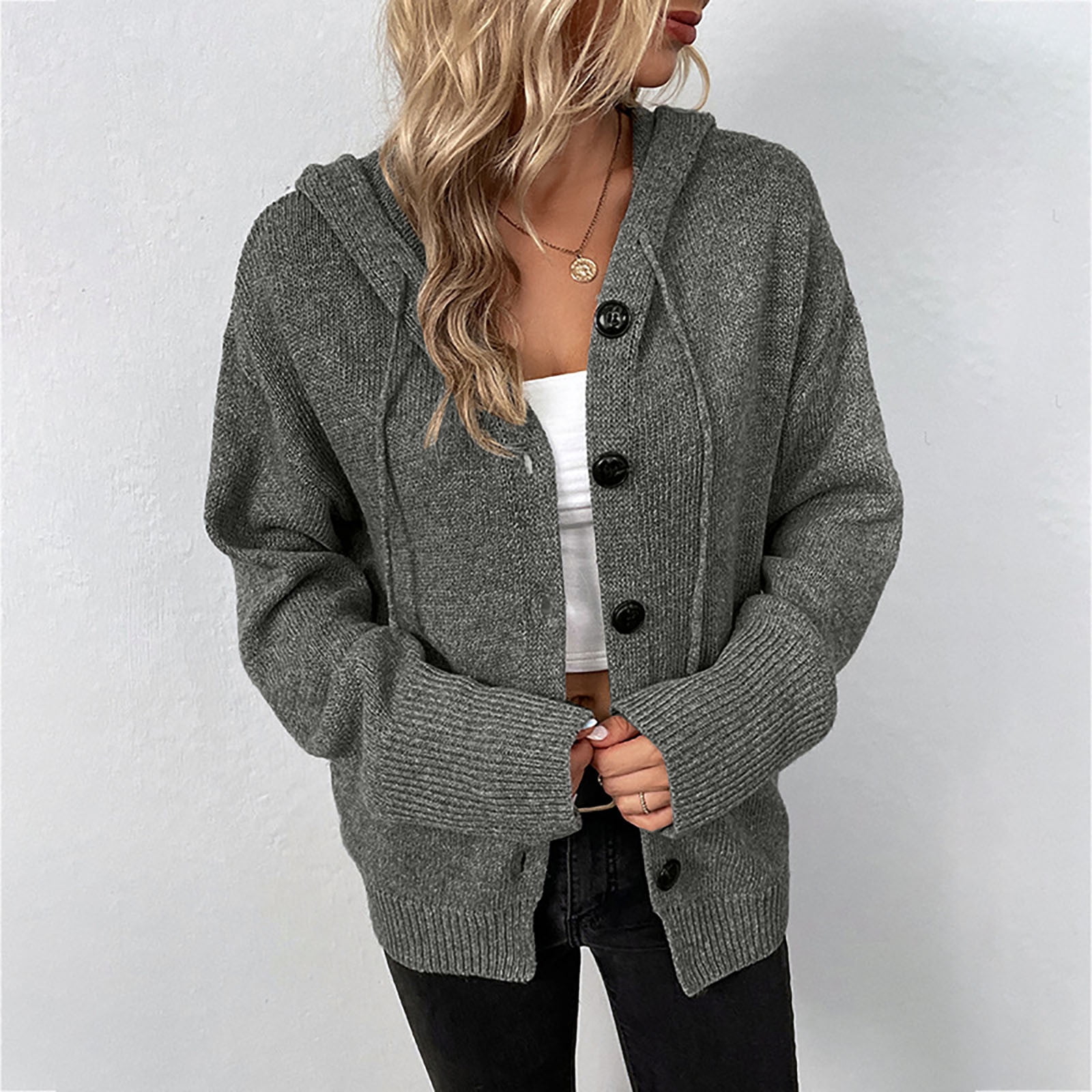 clear 50% off Usmixi Winter Womens Sweater Coat Hooded Coat for Women ...