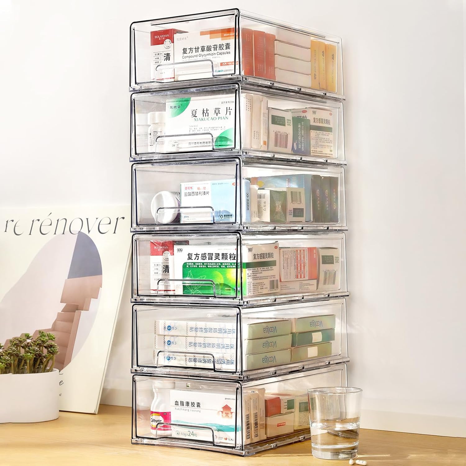 clear Drawer-Type Storage Box Bins Organizer,Family Kits cabinet Box ...