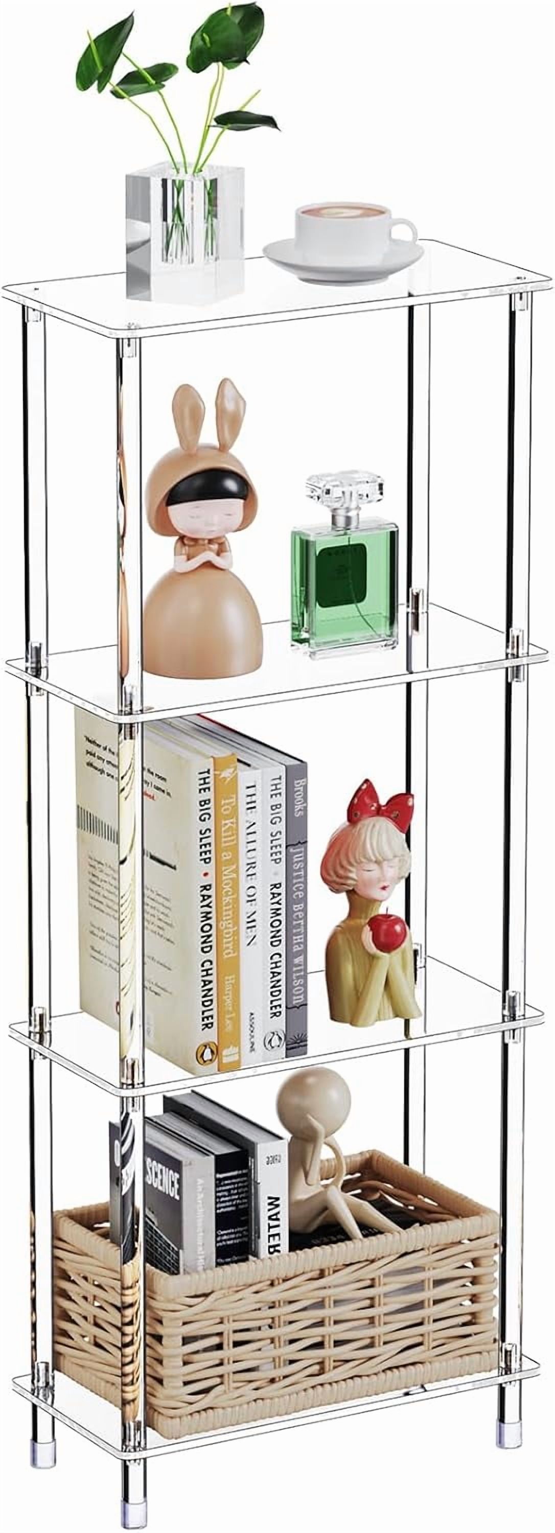 clear acrylic narrow side table for small spaces, 15.75" l x 7.87" w x ...