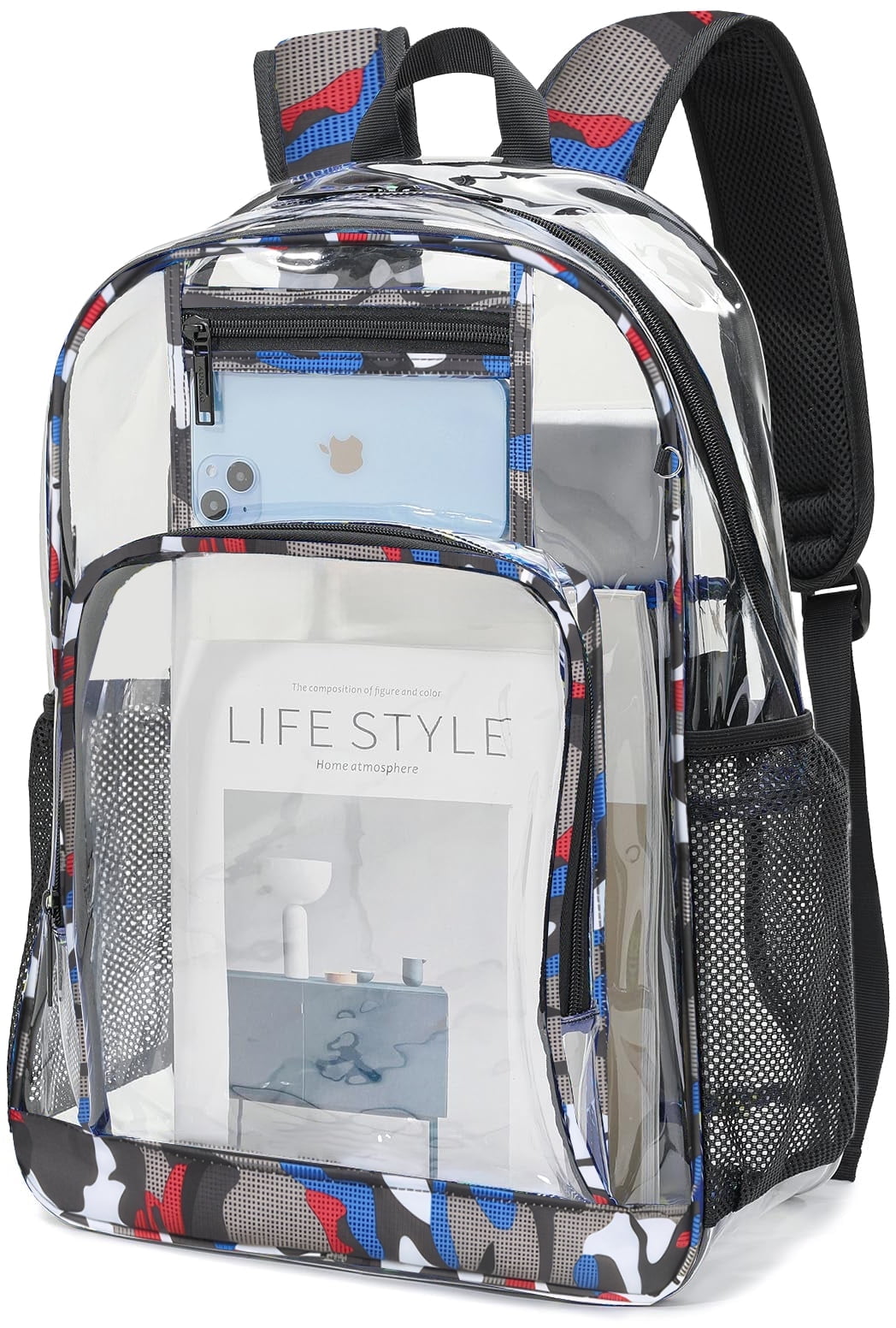 clear backpack, heavy duty pvc transparent backpack stadium approved ...