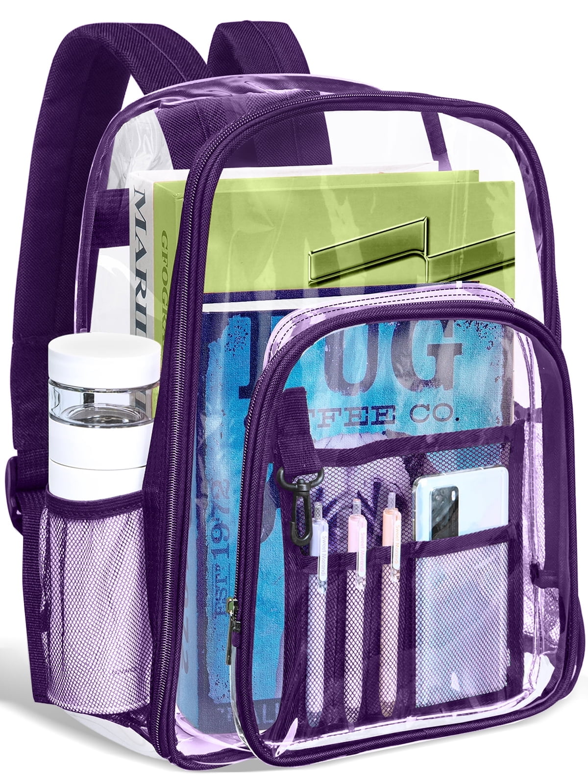 clear backpack heavy duty stadium approved pvc transparent backpacks ...