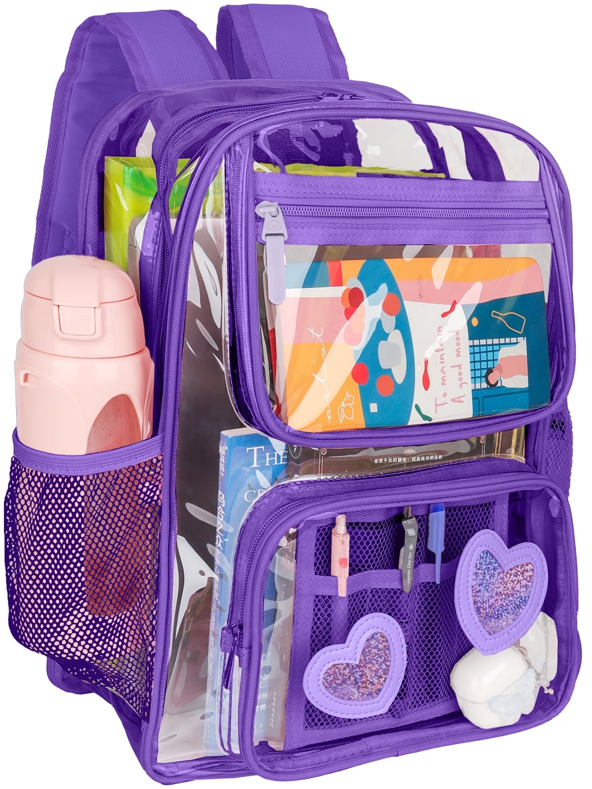 clear backpack heavy duty stadium approved school cute transparent ...