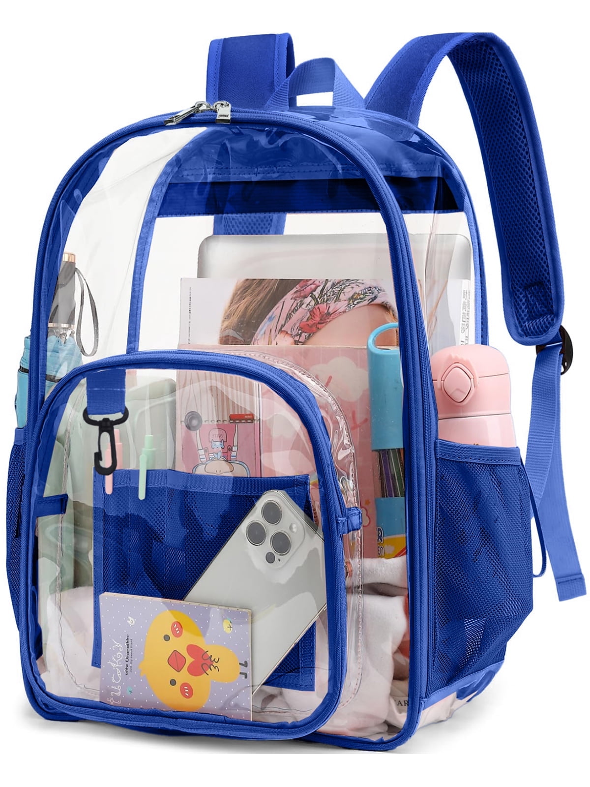 clear backpack heavy duty stadium approved waterproof pvc transparent book bag with reinforced ...