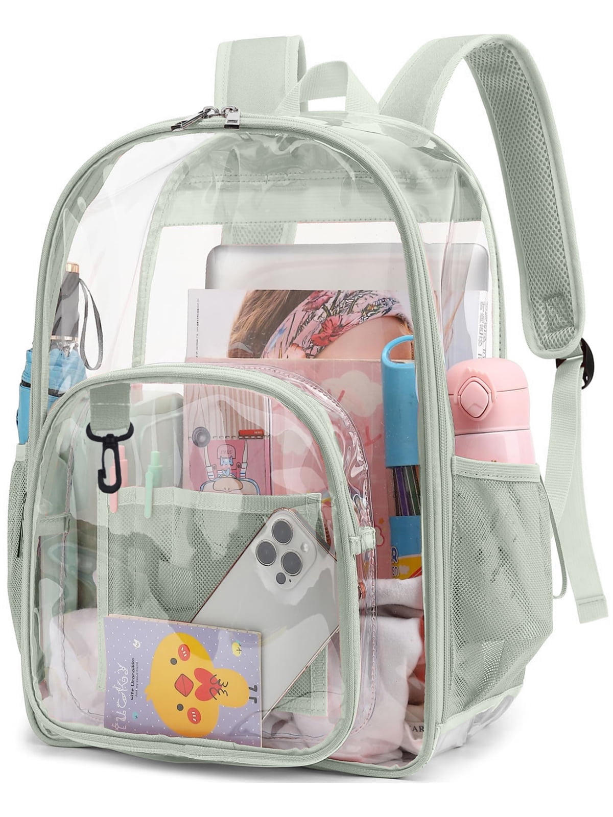 clear backpack heavy duty stadium approved waterproof pvc transparent book bag with reinforced ...