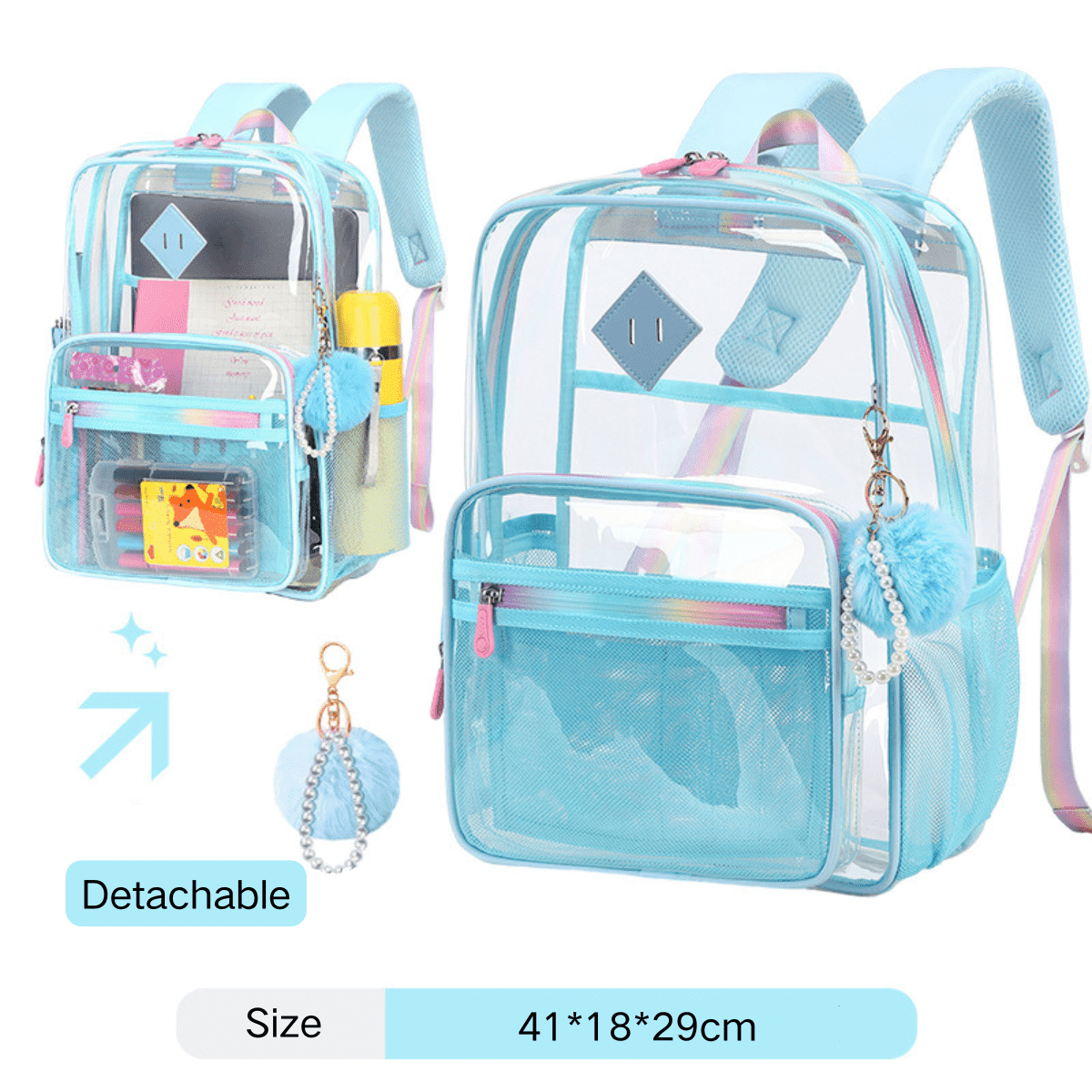 clear backpack large heavy duty stadium approved waterproof pvc ...