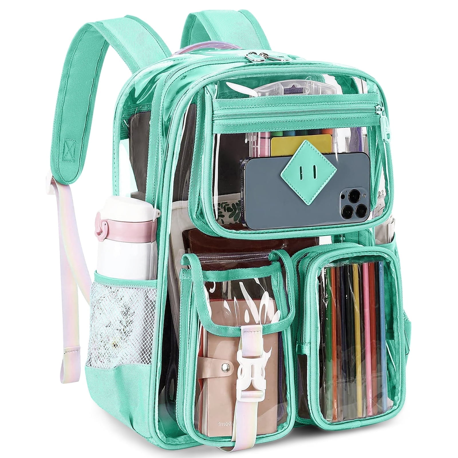 clear backpack stadium approved 12x12x6 with reinforced shoulder straps ...