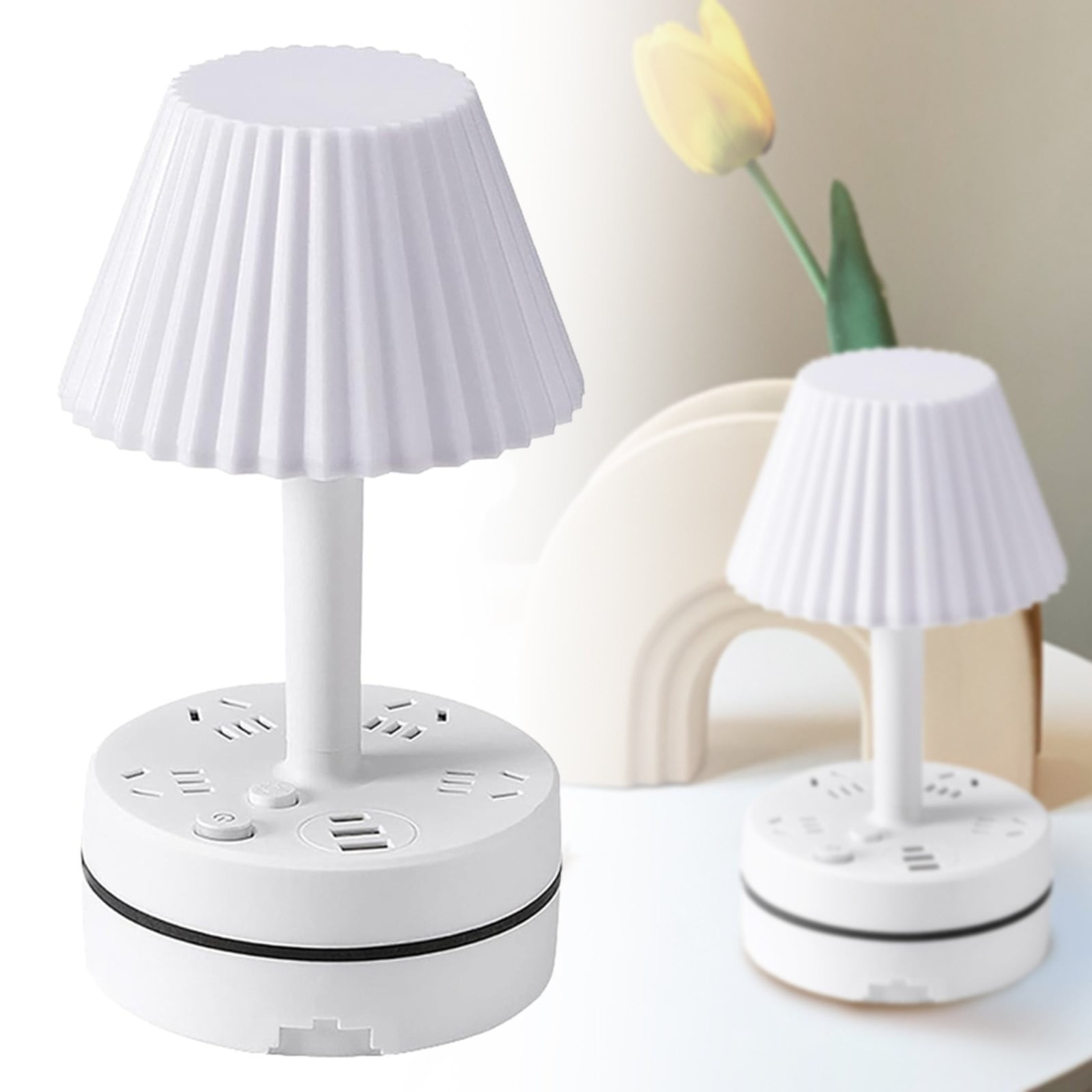 clearance VEFSU Bedside Lamp with AC and USB Ports – 3/4 AC Sockets + 2 ...