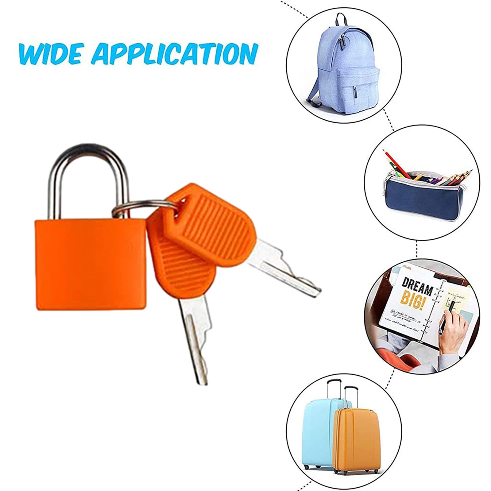 clearance! iHPH7 Small Padlock with Key - Secure Luggage and Backpack ...