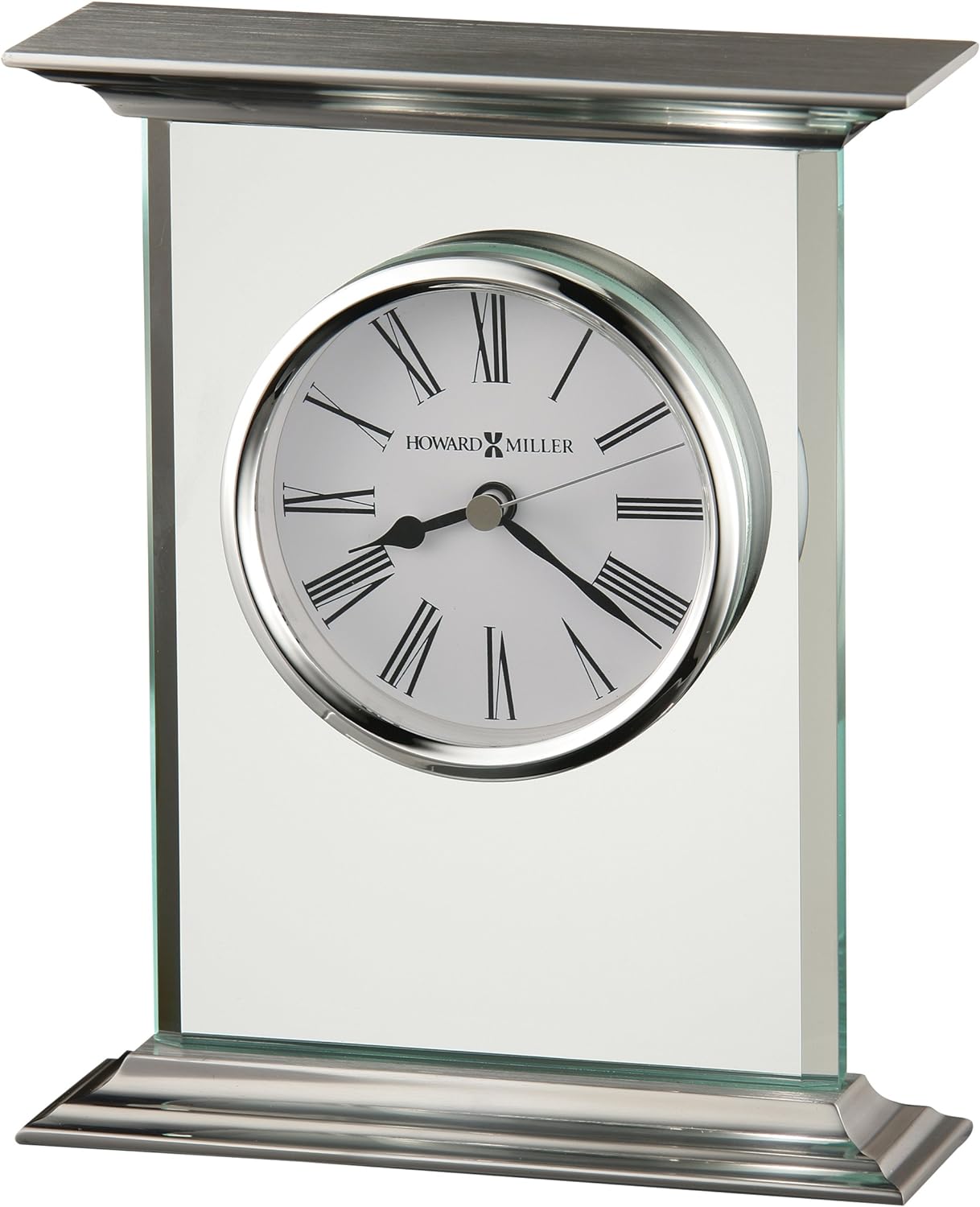 **clifton table clock - glass and metal carriage timepiece, battery ...