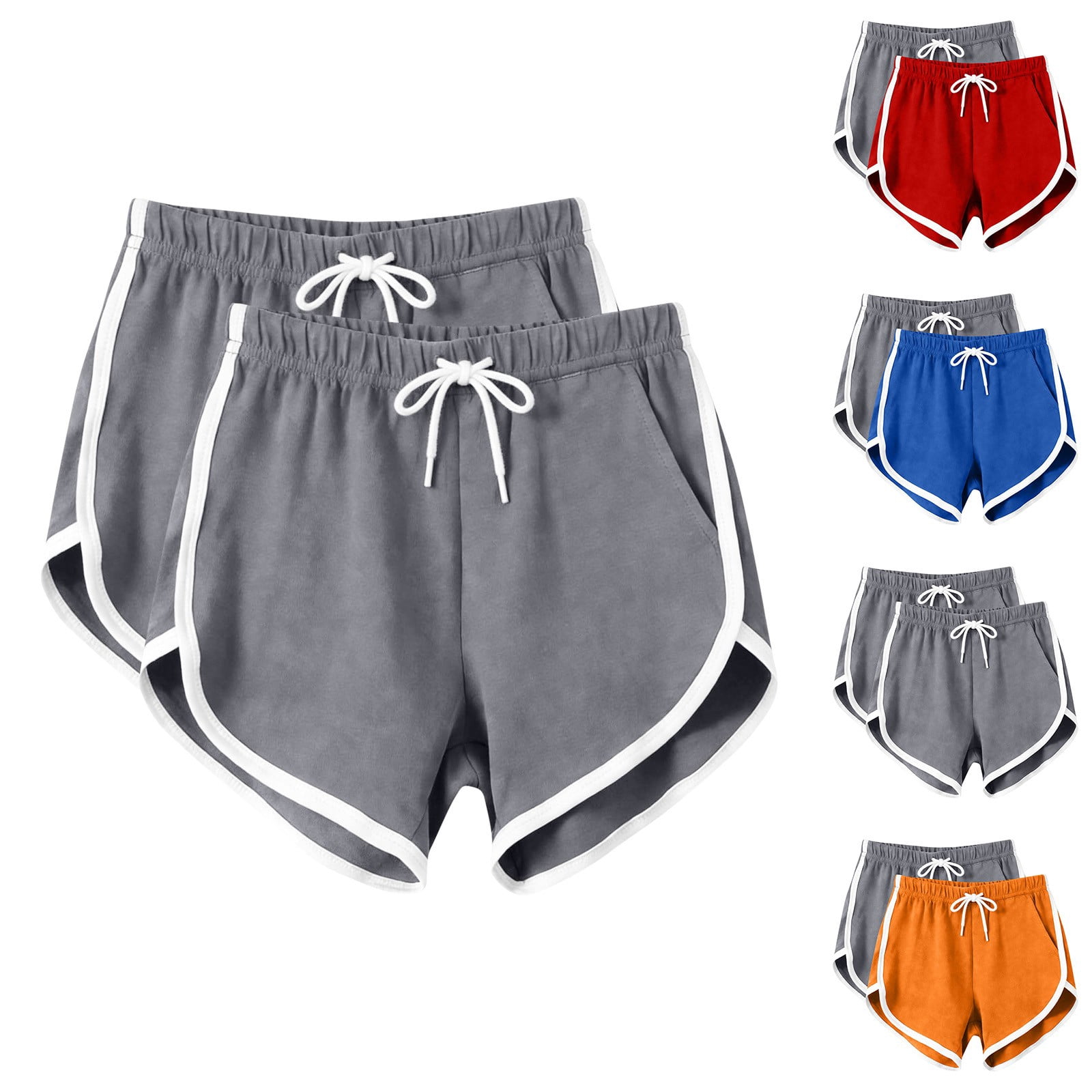 cllios 2 Packs Soft Comfy Booty Yoga Shorts Breathable Lounge Dolphin ...