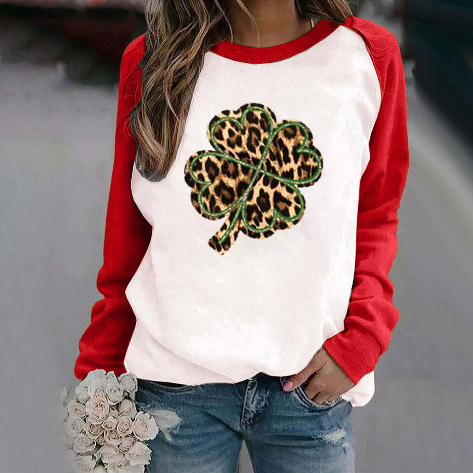 Cllios 2024 Clearance Womens St Patricks Day Shirts Lucky Shamrock