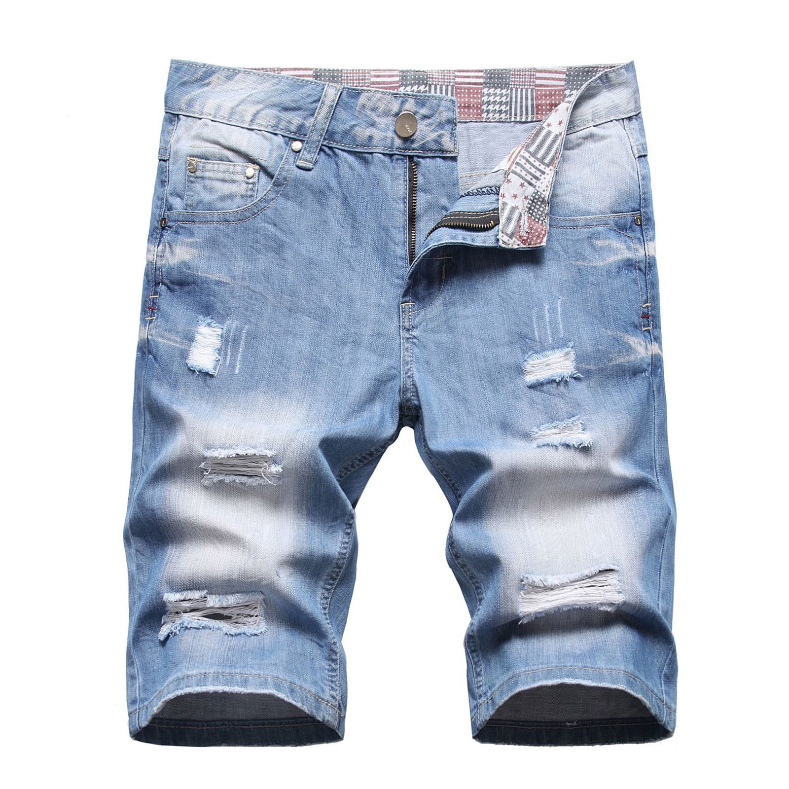 cllios 2024 Men's Casual Denim Shorts Distressed Stretchy Jeans Shorts ...