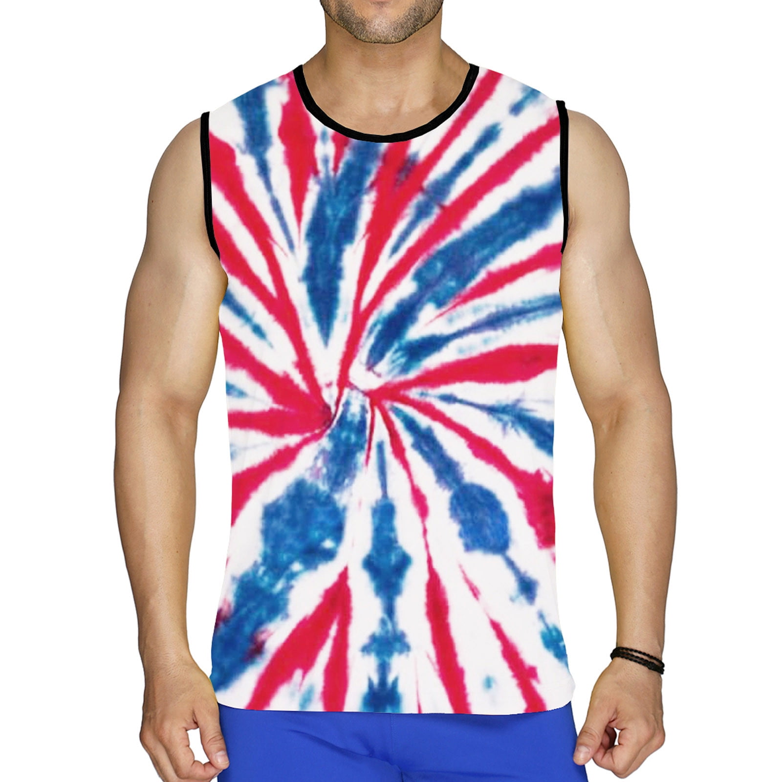 cllios 4th of July Tank Tops for Men Patriotic Red White and Blue Graphic Tees Summer Casual ...