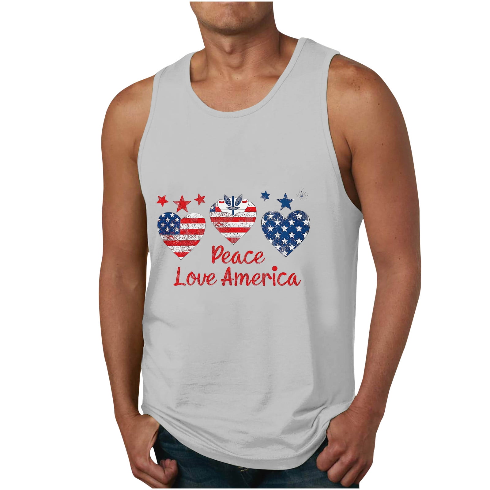 cllios American Flag Tank Tops for Men 4th of July Shirts Big and Tall ...