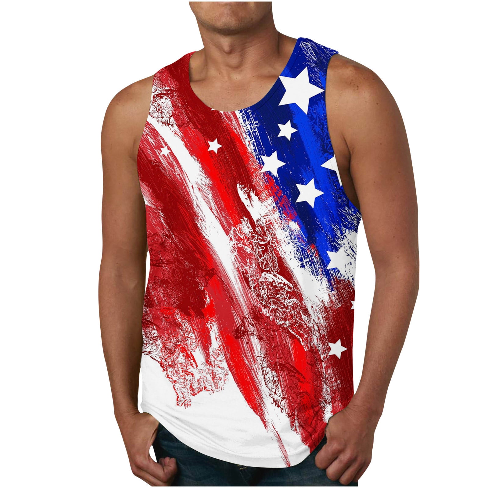 cllios American Flag Tank Tops for Men 4th of July Shirts Sleeveless Muscle Tank Top American ...
