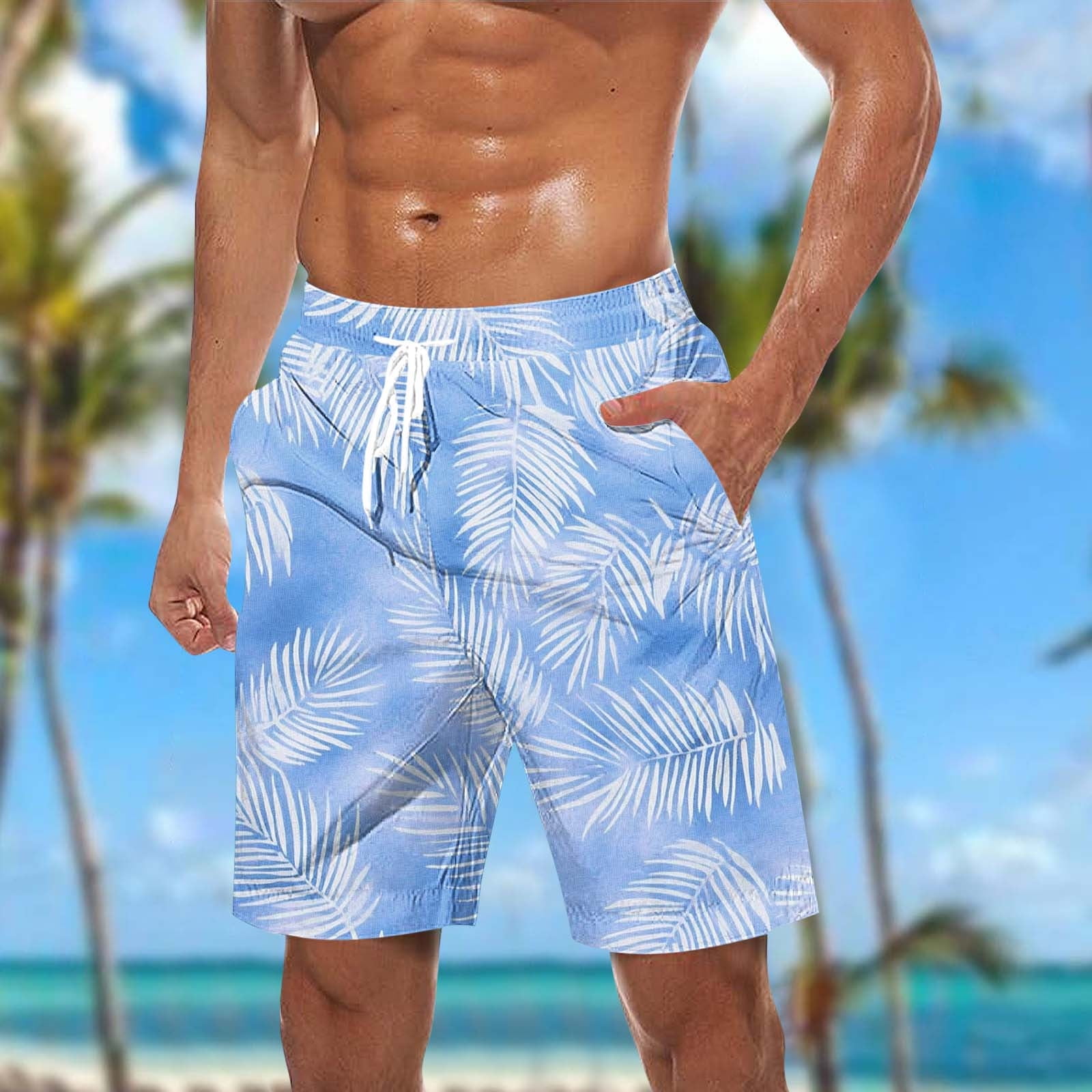 cllios Big and Tall Swimming Trunks Tropicla Floral Printed Swim Trunks ...