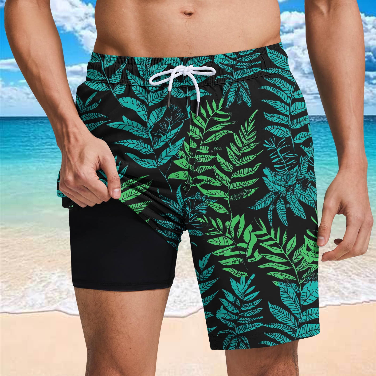 cllios Boys Swim Trunks with Compression Liner Quick Dry Bathing Suits ...