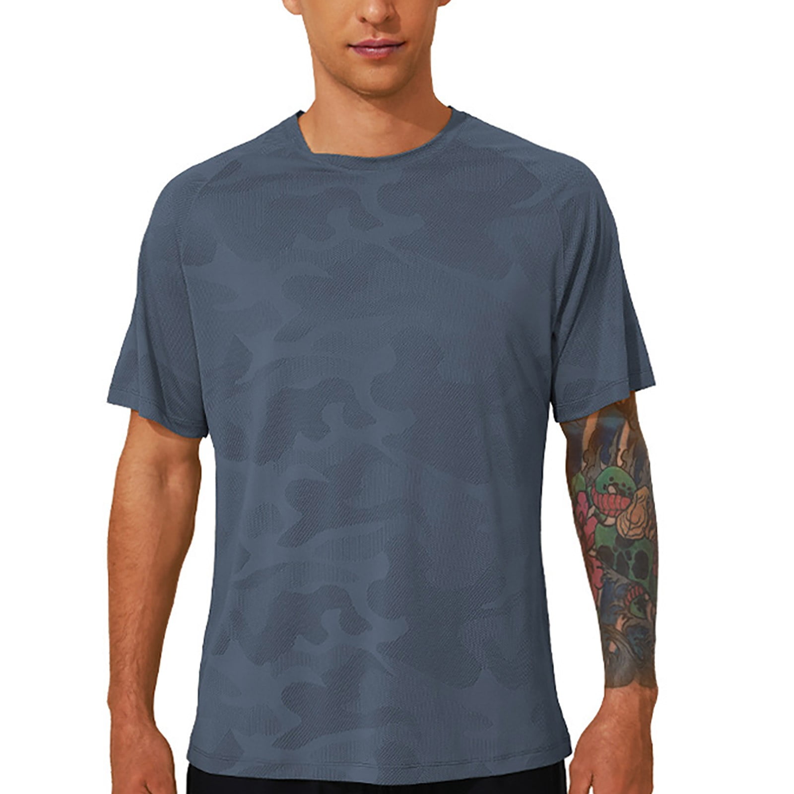 cllios Camo Workout Shirts for Men Quick Dry Moisture Wicking Athletic T-Shirts Short Sleeve ...