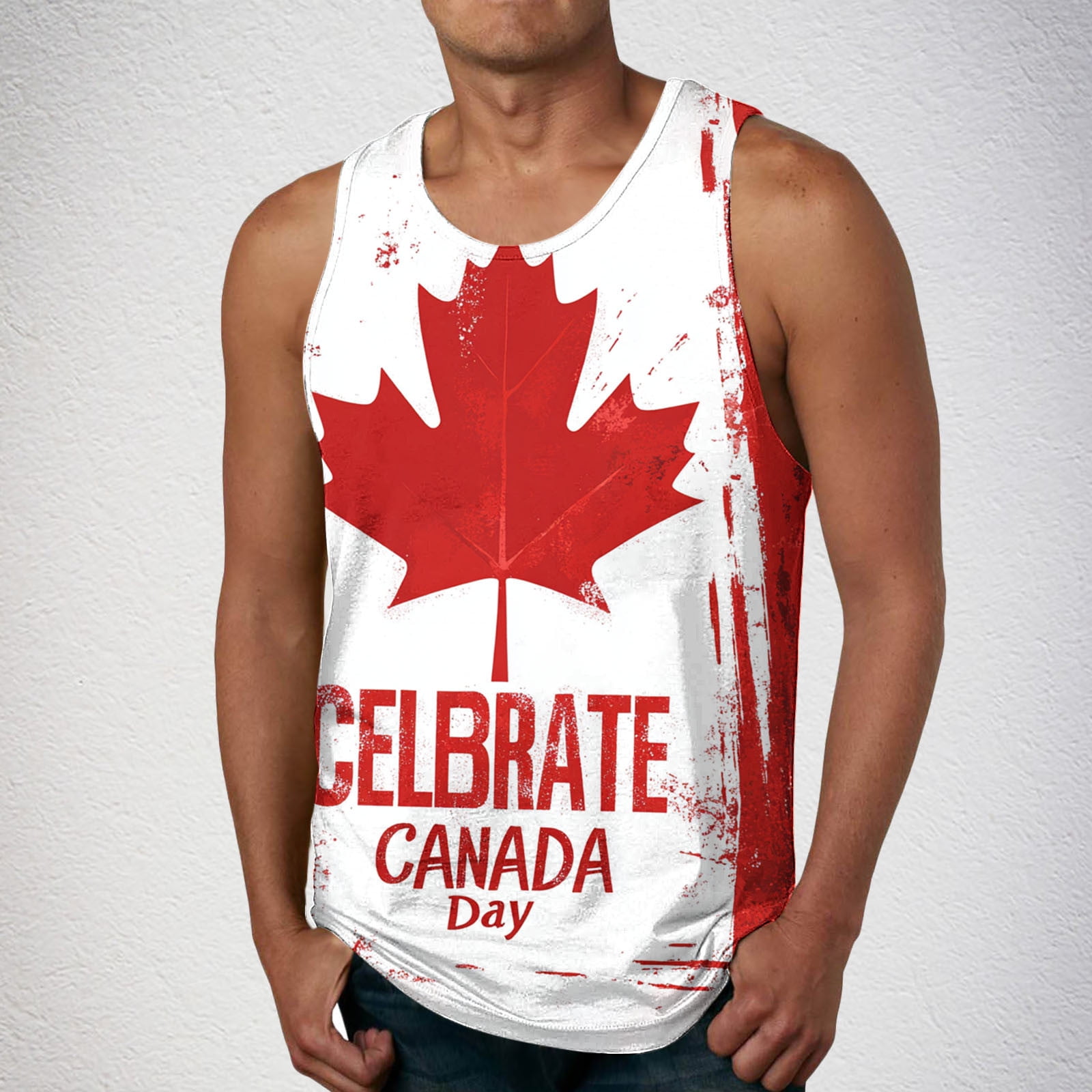 cllios Celberate Canada Day Tank Top Men Cotton Sleeveless Tank Tops ...