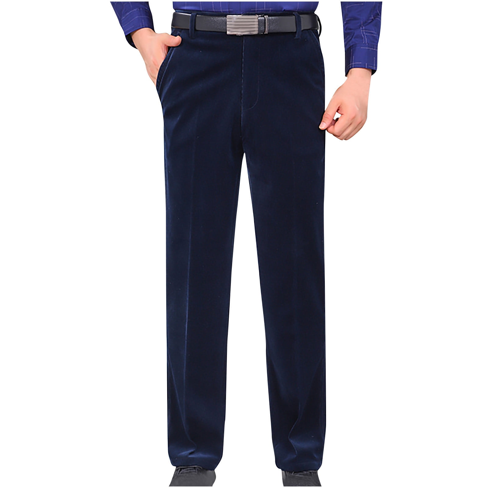cllios Deals Men's Corduroy Pant Big and Tall Straight Fit Flat-Front ...