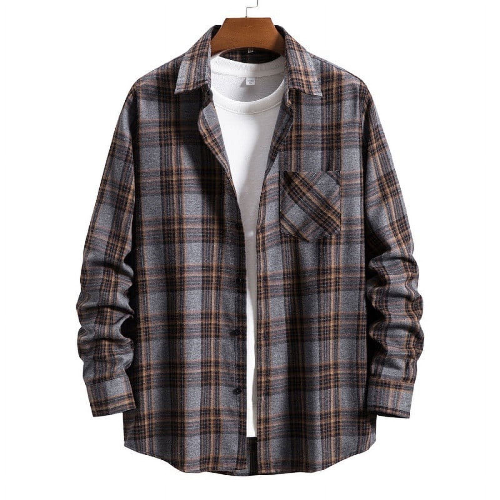 cllios Flannel Shirts Men Classic Fit Long Sleeve Plaid Flannel Shirt ...