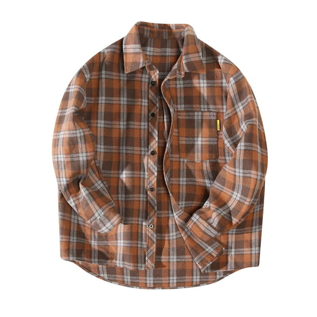 cllios Flannel Shirts for Men Big and Tall Plaid Outerwear Fall Button ...