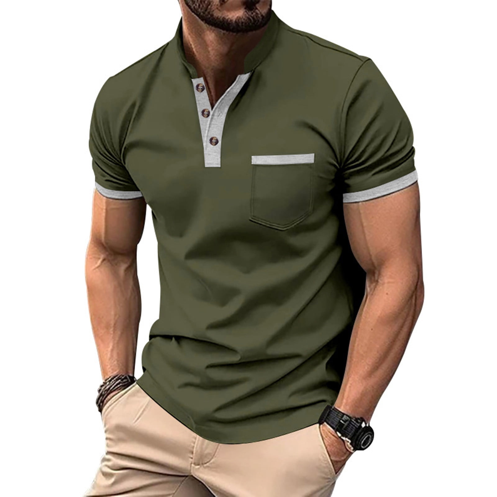 cllios Golf Shirts for Men Short Sleeve Slim Fit Golf Shirts with ...