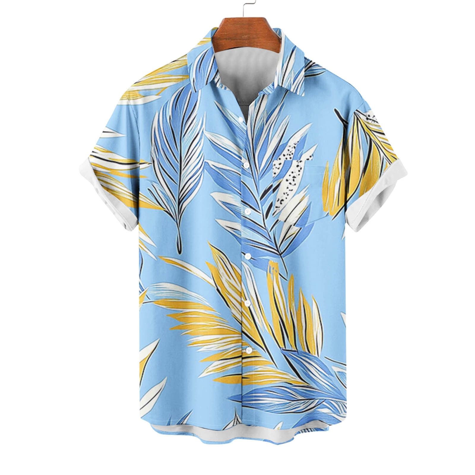 cllios Hawaiian Shirts for Men Summer Beach Resort Tshirts 2025 Tropical Tshirt Casual Button ...