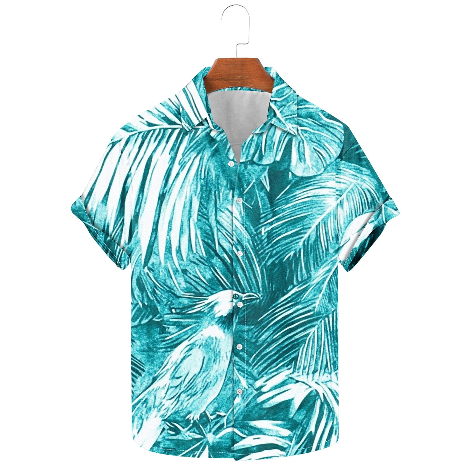cllios Hawaiian Shirts for Men Summer Tropical Print Shirt Casual Short Sleeve Shirts Comfy ...